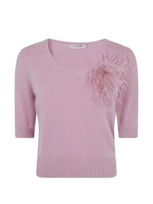 TWINSET Pullover With Feather Embellishment