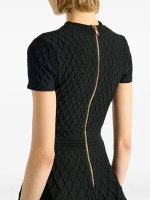 Balmain Flared Mini Dress With Quilted Effect - Multicolor