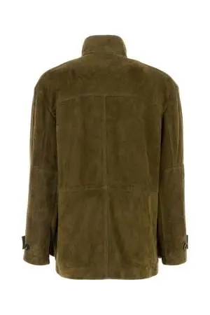 FERRAGAMO Olive Suede Jacket