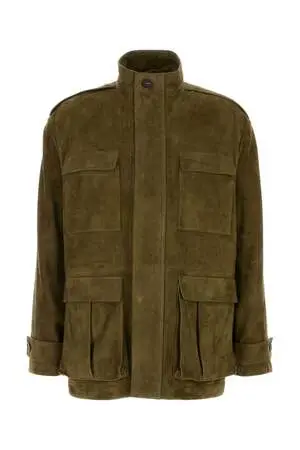 FERRAGAMO Salvatore Suede Jacket - Green