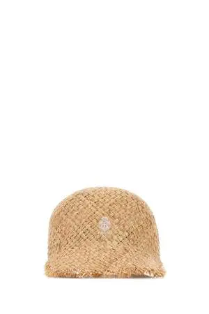 Prada Raffia Baseball Cap - Brown