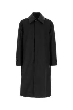 Bottega Veneta Tech Wool Overcoat - Black