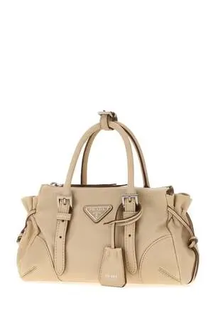 Prada Sand Leather Small Karin Handbag - Brown