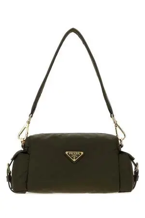 Prada Olive Canvas Shoulder Bag - Green