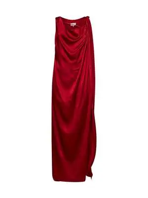 MAISON MARGIELA Satin Draped Maxi Dress - Multicolor