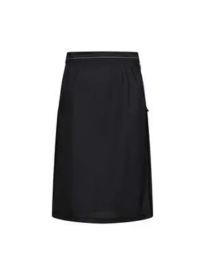 MAISON MARGIELA Charcoal Wool Reversed Midi Skirt - Multicolor