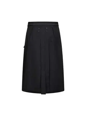 MAISON MARGIELA Charcoal Wool Reversed Midi Skirt