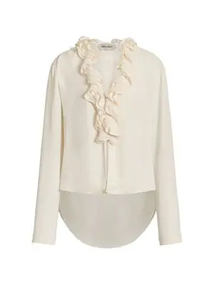 Alberta Ferretti Georgette Shirt With Ruffle Detail - Multicolor