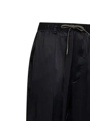 MAISON MARGIELA Black Satin Drawstring Trousers
