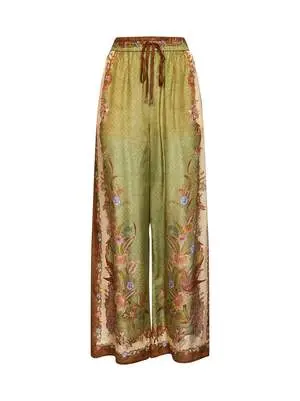 Zimmermann Relaxed Fit Floral Scarf Print Silk Trousers - Multicolor