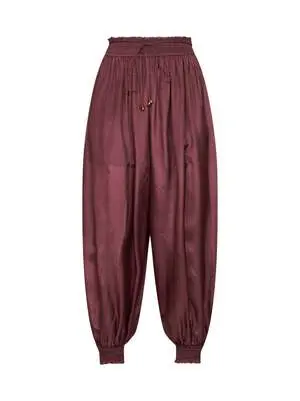 Zimmermann Silk Habotai Aster Harem Trousers - Multicolor