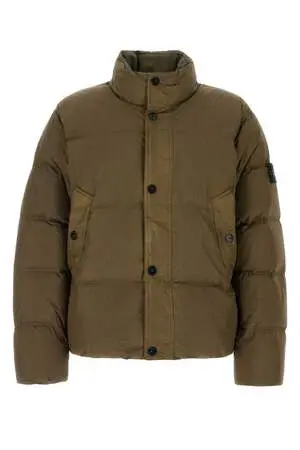 Stone Island Khaki Down Jacket - Green