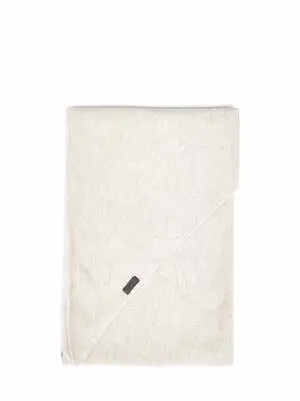 Brunello Cucinelli Beige Cashmere Large Scarf With Monili - Multicolor