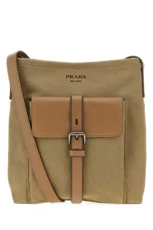 Prada Khaki Canvas Route Crossbody Bag - Green