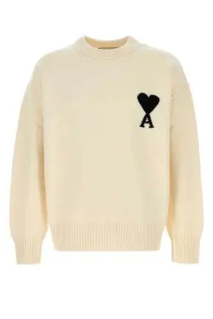 AMI Paris Ivory Wool Sweater