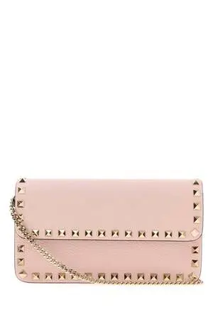 Valentino Garavani Rockstud Leather Clutch - Pink