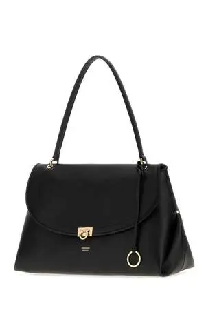 FERRAGAMO Salvatore Leather Shoulder Bag - Black