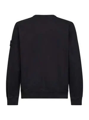 Stone Island Black Organic Stretch Cotton Crewneck Sweatshirt - Multicolor
