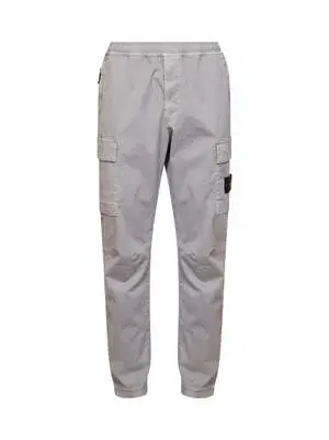 Stone Island Grey Organic Stretch Broken Twill Cargo Trousers - Multicolor