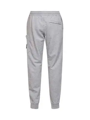 Stone Island Grey Mélange Organic Cotton Fleece Joggers