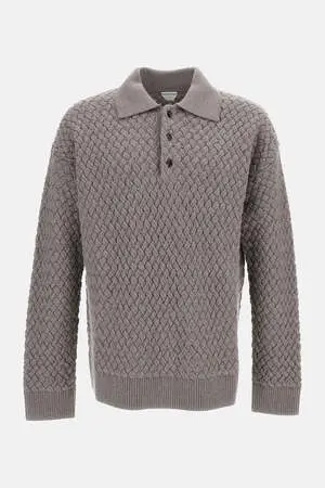 Bottega Veneta Intrecciato Wool Polo Sweater - Multicolor