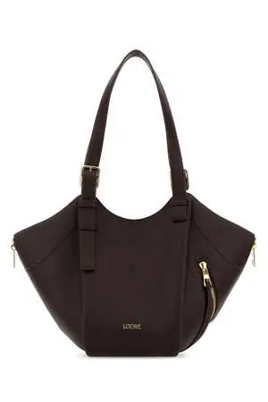 Loewe Chocolate Leather Hammock Flip Handbag - Brown