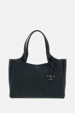 TOD'S Medium Suede Apa Double Handle Bag With Pendant - Multicolor