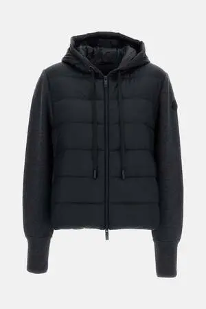 Moncler Wool Hooded Padded Zip-up Cardigan - Multicolor