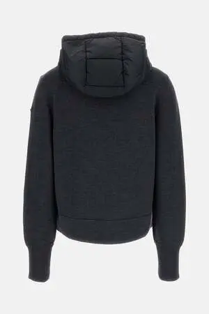 Moncler Wool Hooded Padded Zip-up Cardigan - Multicolor