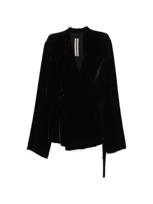 Rick Owens Black Velvet Wrap Top - Multicolor