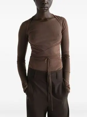 LEMAIRE Ballerina Knotted Mesh Jersey Top - Multicolor