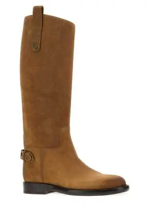 Burberry Cavalier Boots In Suede - Brown