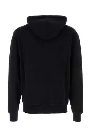 AMI Paris Cotton Hoodie With Embroidered Logo - Black