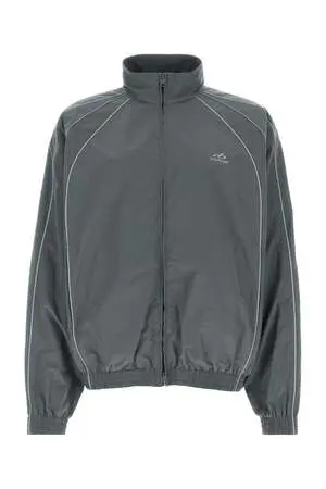 Balenciaga Dark Grey Cotton And Nylon Zip-up Jacket - Gray