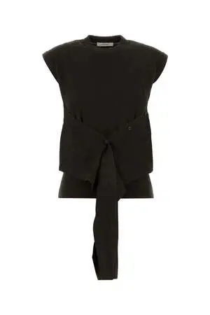 LEMAIRE Dark Wool And Acrylic Vest - Brown