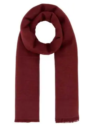Fendi Burgundy Wool Blend Scarf - Red