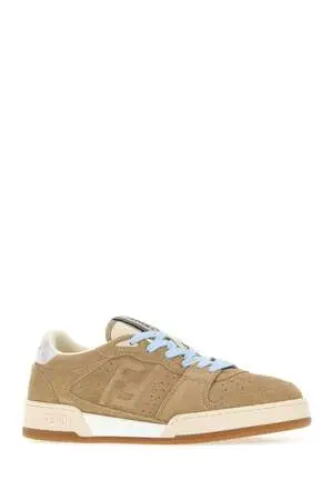 Fendi Cappuccino Suede Match Sneakers - Brown