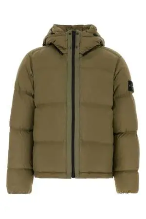 Stone Island Hooded Padded Down Jacket - Green