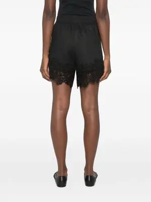 ERMANO SCERVINO Ermanno Scervino Embroidered Linen Shorts With Lace Trim