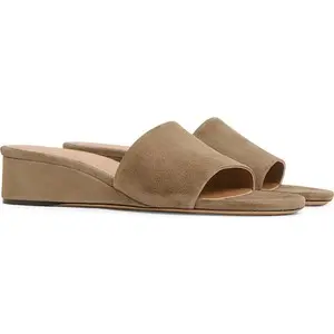 MANSUR GAVRIEL Zeppa Leather Slide Wedge Sandal - Anise