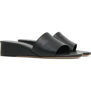 MANSUR GAVRIEL Zeppa Leather Slide Wedge Sandal - Black