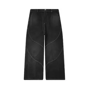 JUNGLES Denim Slant Pant 'washed - Black