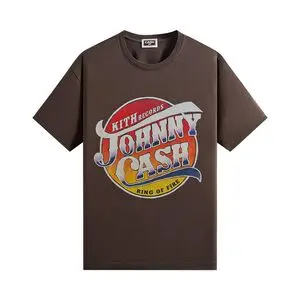 Kith Records For Johnny Cash Ring Of Fire Vintage Tee 'hickory - Brown