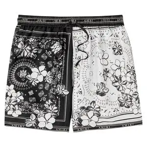 Amiri Bandana Floral Short - Black