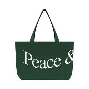 MUSEUM OF PEACE & QUIET Jumbo Wordmark Tote Bag 'forest - Green