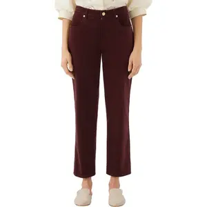Karen Kane Stretch Corduroy Ankle Pants - Wine