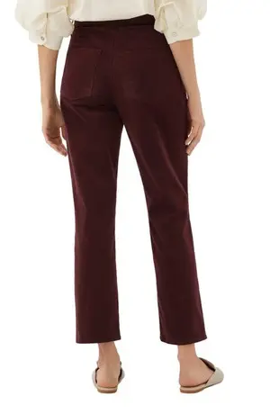 Karen Kane Stretch Corduroy Ankle Pants - Wine