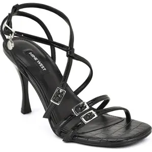 Nine West Lavva Buckle Ankle Strap Sandal - Black