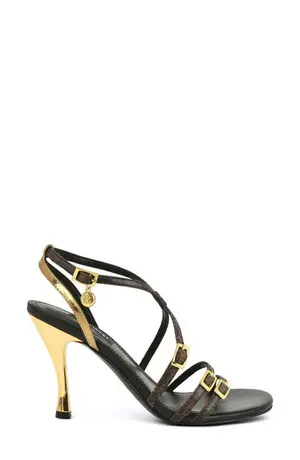 Nine West Lavva Buckle Ankle Strap Sandal - Light Brown
