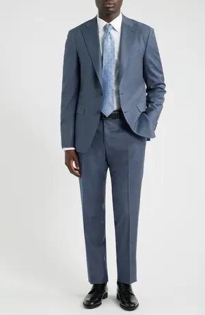 Canali Capri Trim Fit Solid Wool Suit